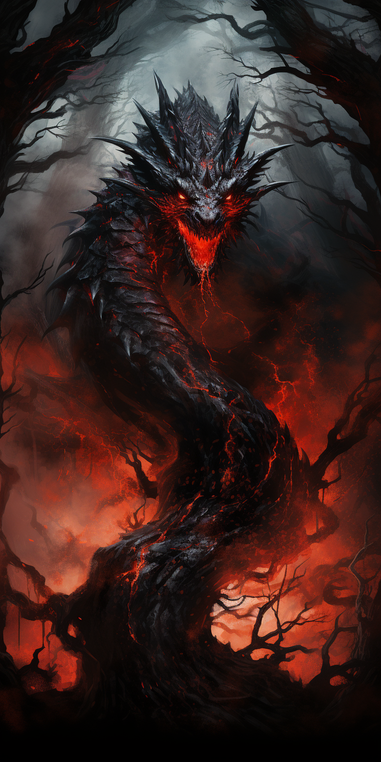 Monster, Dragon, Nidhogg (Níðhöggr) Gnawer Of Yggdrasil, The Devouring ...